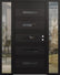 Modern Steel Front Door Diamond D9 60" x 80" black/black mirrored Glas ...