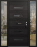 Modern Steel Front Door Diamond D9 60" x 80" black/black mirrored Glas ...